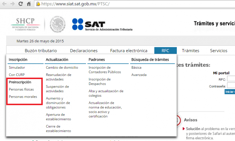 Sacar RFC ¿Cómo inscribirse en el RFC? - Los Impuestos